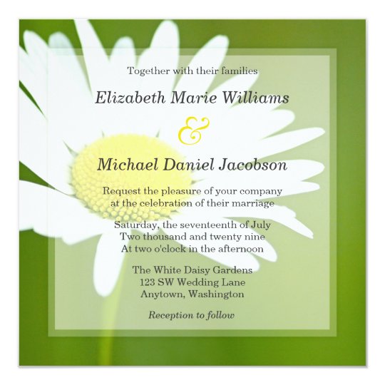 Beautiful White Daisy Wedding Invitations | Zazzle.com