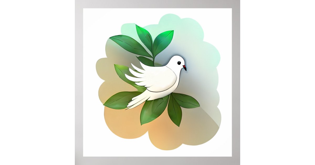 Beautiful White Dove Poster | Zazzle