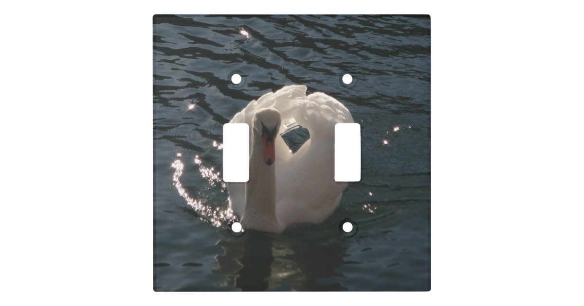 Beautiful white swan light switch cover | Zazzle