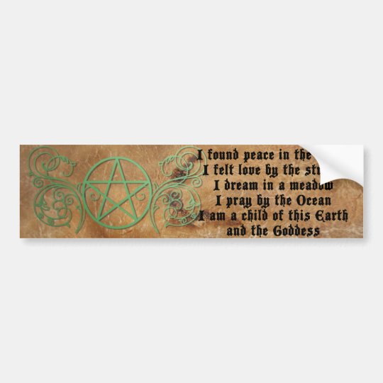 Beautiful Wiccan Poem Bumper Sticker | Zazzle.com