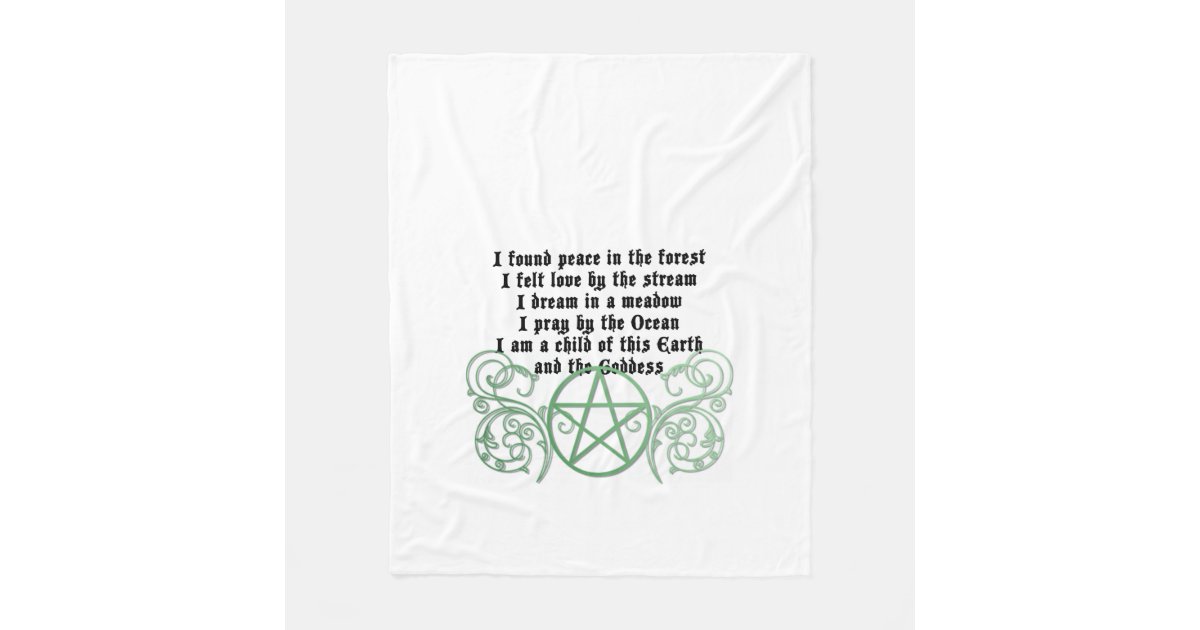 Beautiful Wiccan Poem Fleece Blanket | Zazzle