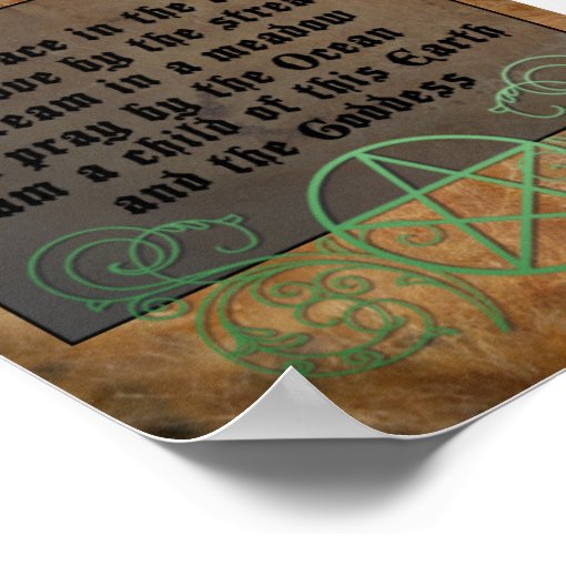 Beautiful Wiccan poem Poster | Zazzle