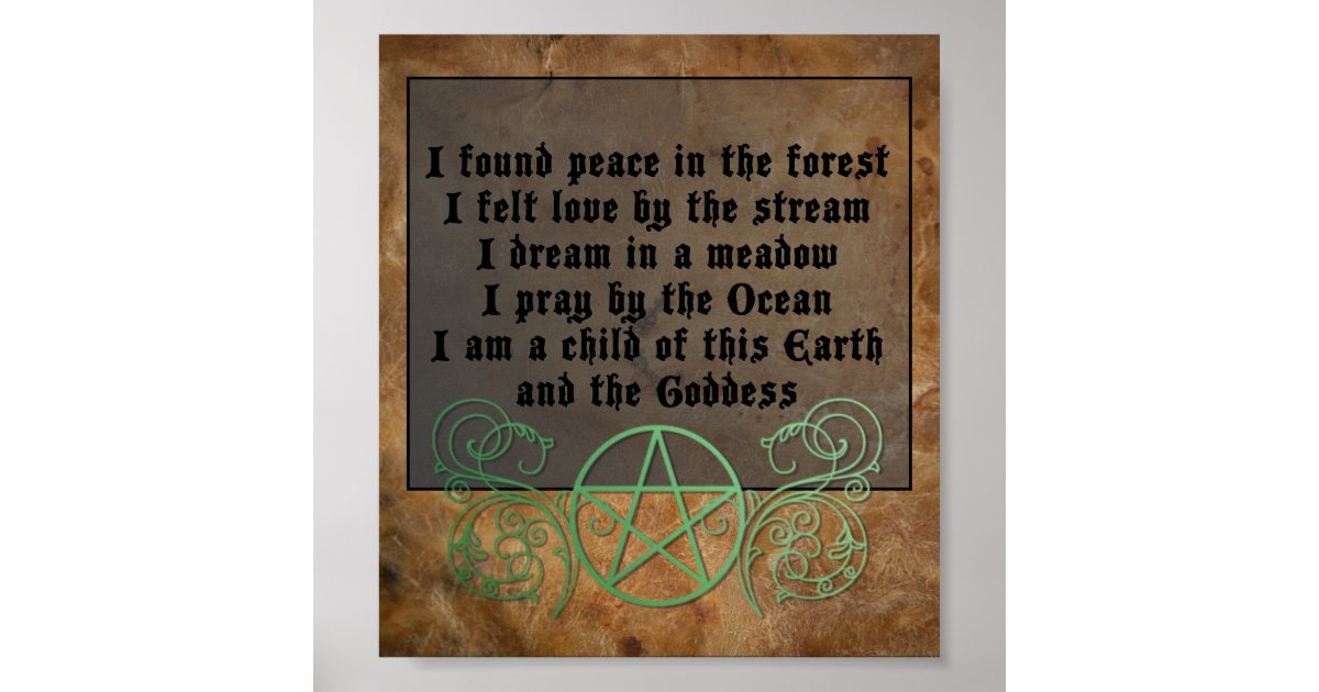 Beautiful Wiccan poem Poster | Zazzle