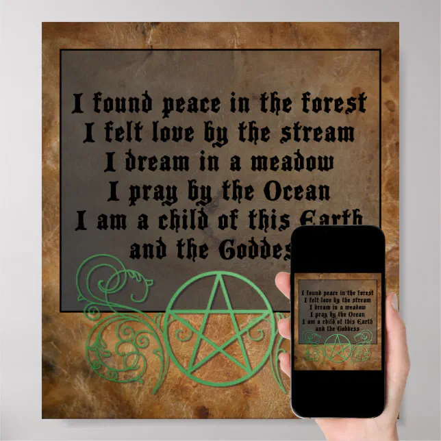 Beautiful Wiccan poem Poster | Zazzle
