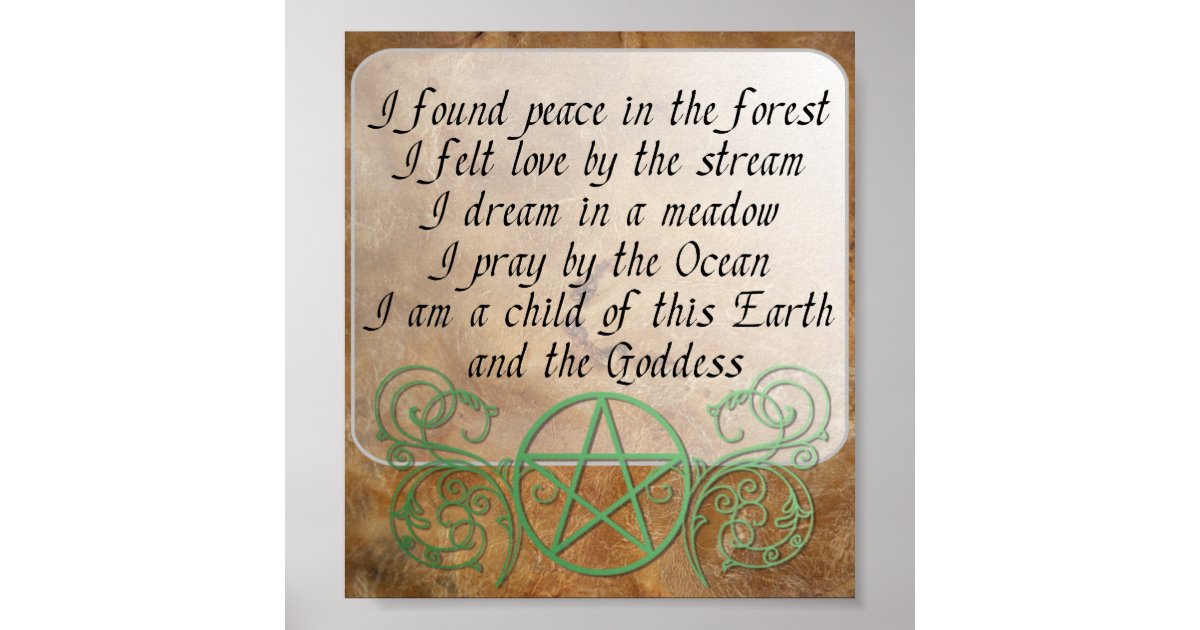 Beautiful Wiccan Poem Poster | Zazzle