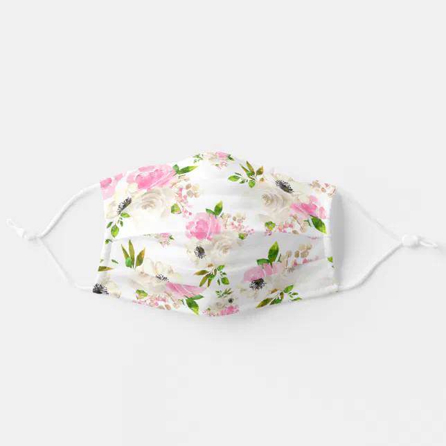 Beautiful wild pink flower summer floral pattern adult cloth face mask ...