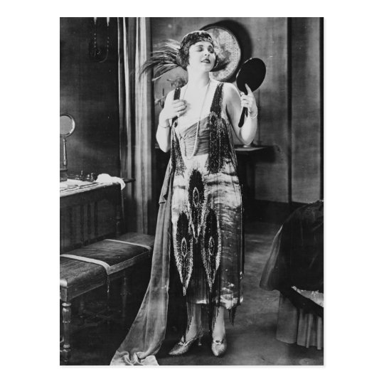 Beautiful Woman Flapper Dress 1920s Postcard | Zazzle.com