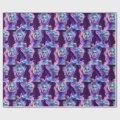 Beautiful Woman in Blue and Purple Icy Glass Wrapping Paper | Zazzle