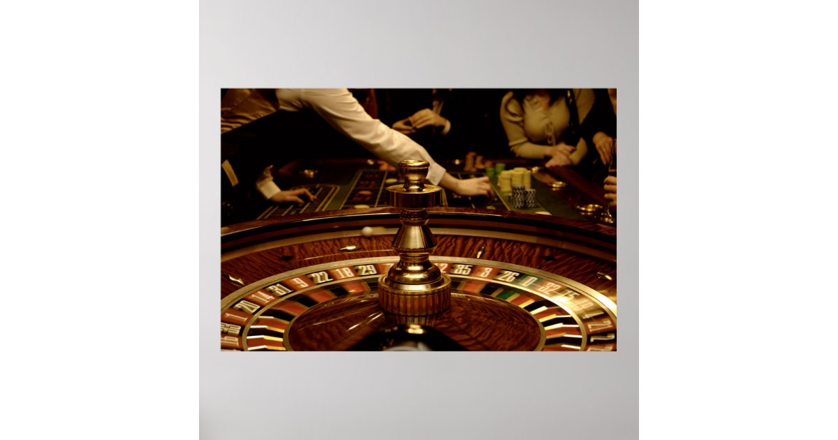 Beautiful Wooden Roulette Wheel Poster | Zazzle