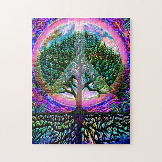 Beautiful World Peace Tree of Life Jigsaw Puzzle | Zazzle.com