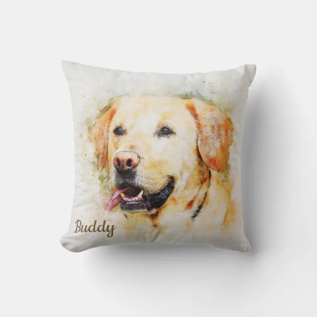 Beautiful Yellow Labrador Custom Personalized Throw Pillow | Zazzle