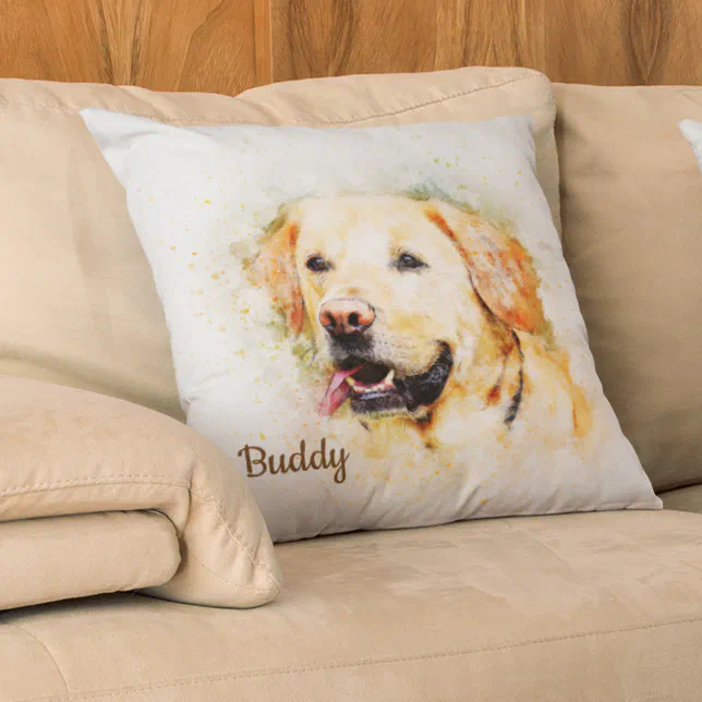 Beautiful Yellow Labrador Custom Personalized Throw Pillow | Zazzle