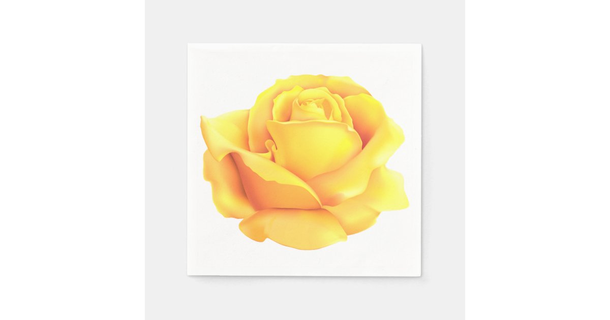 Beautiful Yellow Rose Napkins | Zazzle