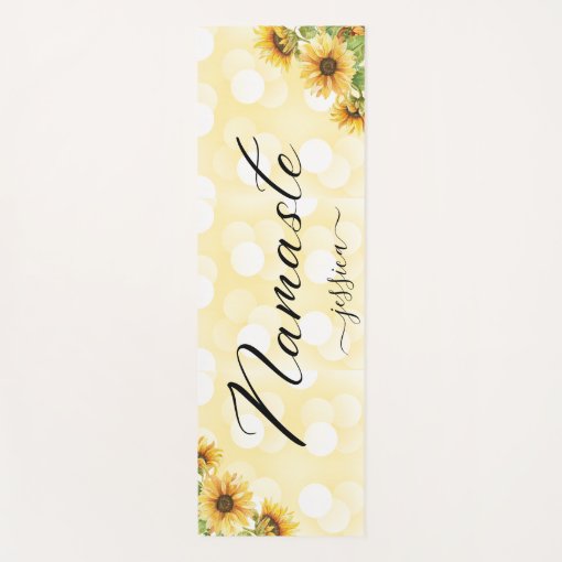 Beautiful Yellow Sunflower Floral Namaste Custom Yoga Mat | Zazzle