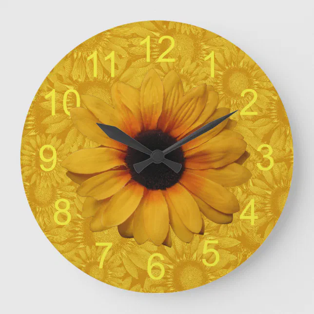 Beautiful Yellow Sunflowers Clock | Zazzle