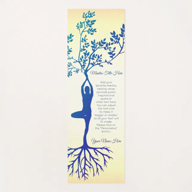 Beautiful Yogi Tree Pose Vrksasana Silhouette Root Yoga Mat | Zazzle