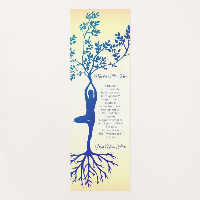 Beautiful Yogi Tree Pose Vrksasana Silhouette Root Yoga Mat | Zazzle.com