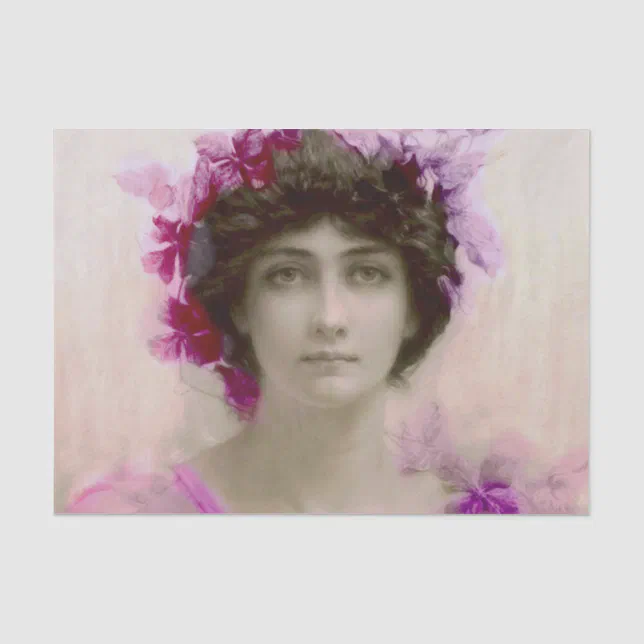 Beautiful,young lady,Belle epoque,victorian era, v Tissue Paper | Zazzle