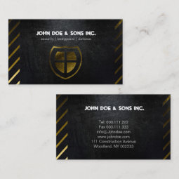 Beautifull Security Black Gold icon Business Card | Zazzle