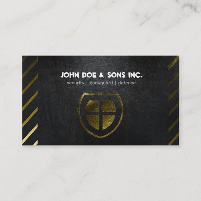 Beautifull Security Black Gold icon Business Card | Zazzle.com