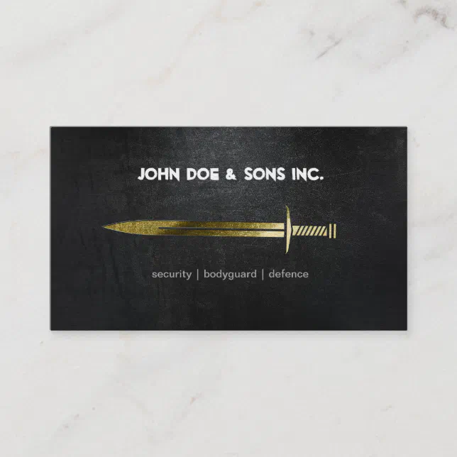 Beautifull Security Black Gold icon Business Card | Zazzle
