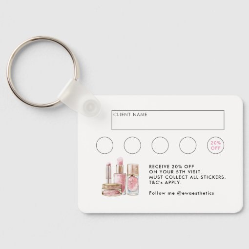 Beauty Aesthetics Business & Loyalty Card QR Code Keychain | Zazzle