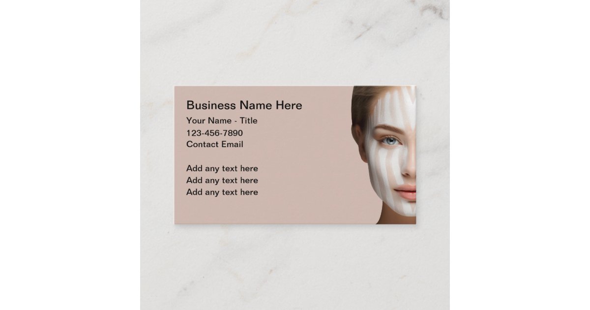Beauty And Dermatology Theme Business Cards | Zazzle