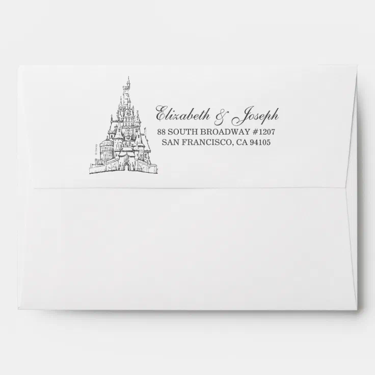 Beauty and the Beast | Fairy Tale Castle Wedding Envelope | Zazzle