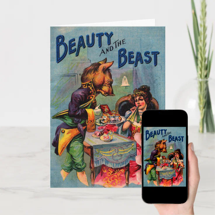 Beauty and the Beast, Greeting Card | Zazzle