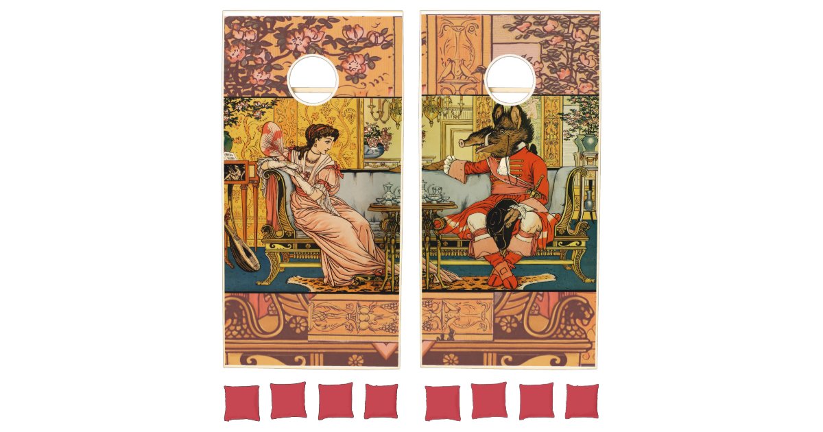 Beauty Beast Classic Fairy Tale Characters Cornhole Set | Zazzle