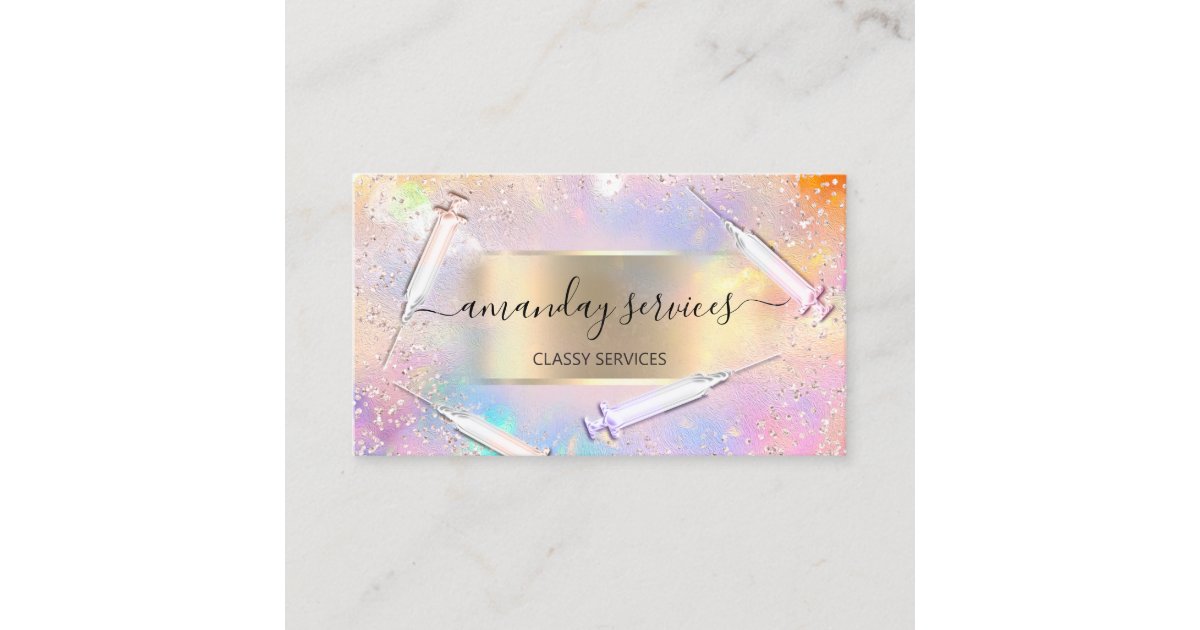 Beauty Cosmetologist Syringe Botox B12 QR Code Business Card | Zazzle