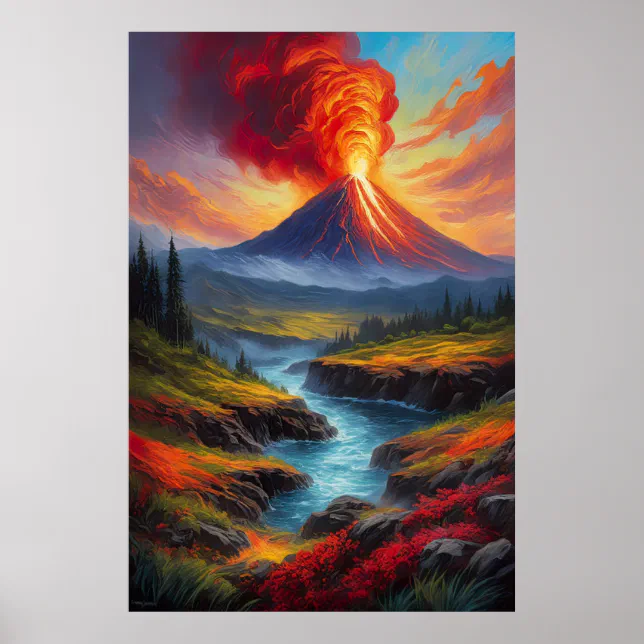 Beauty Disturbed by Volcanic Awakening Poster | Zazzle