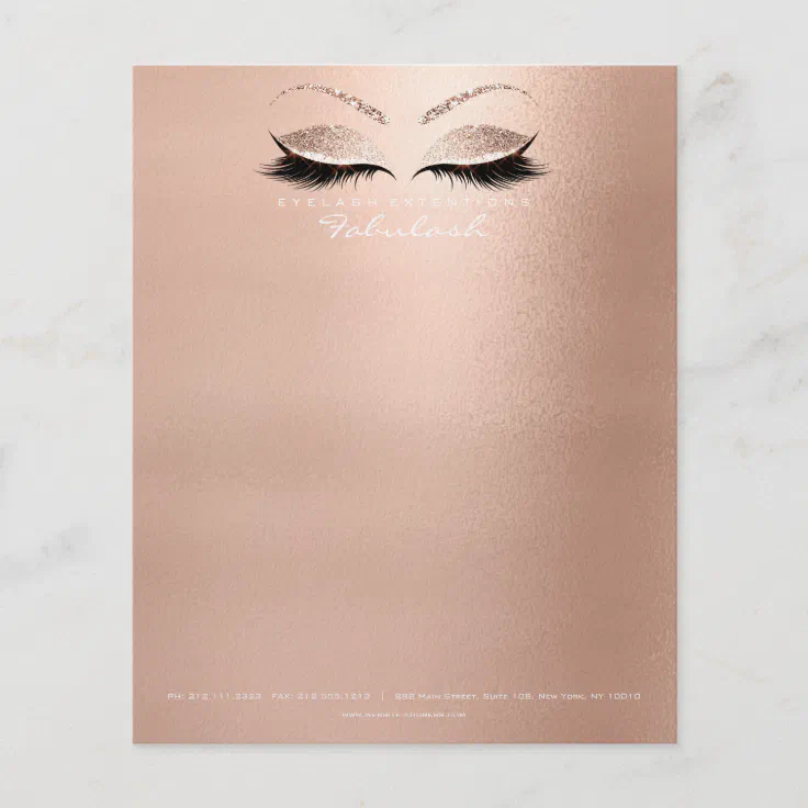 Beauty Eyes Lashes Makeup Stylist Blush Pink Flyer | Zazzle