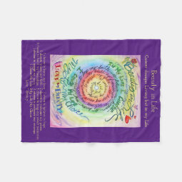 Beauty in Life Cancer Poem Chemo Fleece Blankets | Zazzle