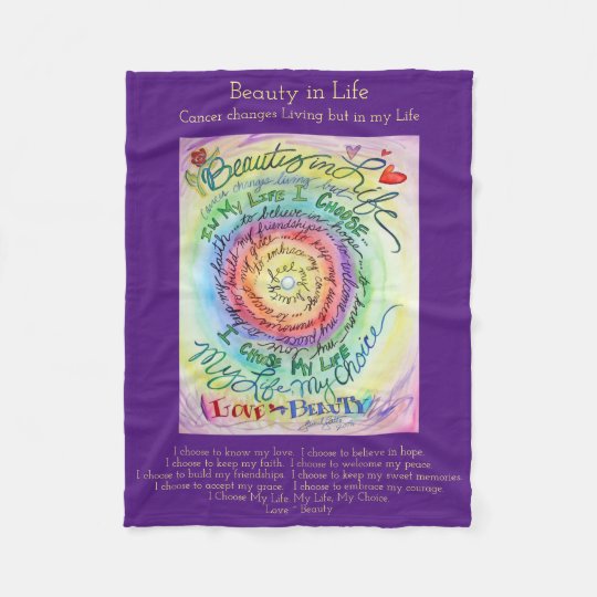 Beauty in Life Cancer Poem Chemo Fleece Blankets | Zazzle.com