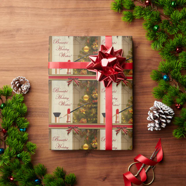 Beauty Makeup Holiday Wrapping Paper | Zazzle