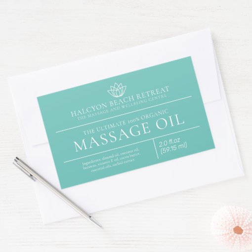 Beauty massage oil aqua product ingredient label | Zazzle