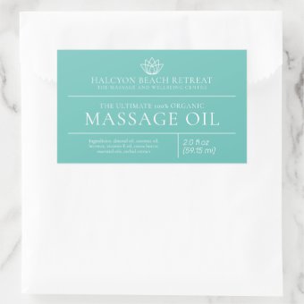 Beauty massage oil aqua product ingredient label | Zazzle