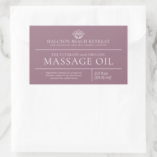 Beauty massage oil pink product ingredient label | Zazzle