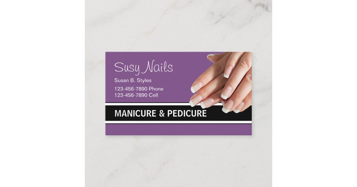Beauty Nails Manicure Design Business Card | Zazzle