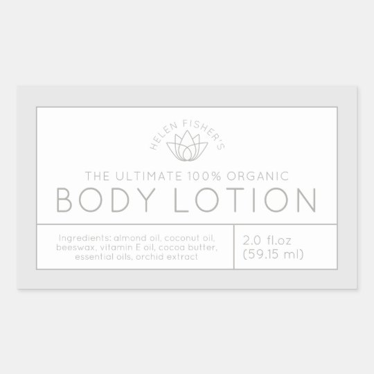Beauty product ingredients gray white lotus label | Zazzle.com