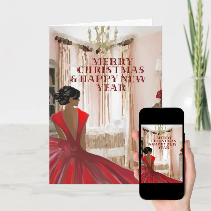Beauty Queen Christmas Holiday Card | Zazzle