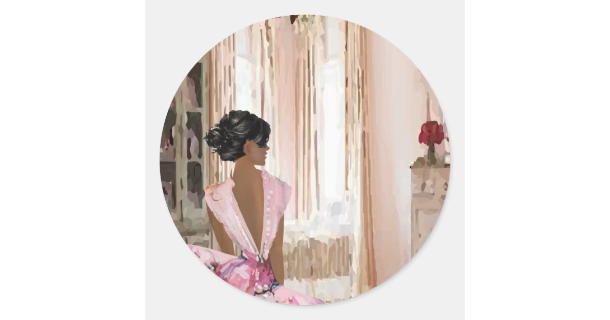 Beauty Queen Classic Round Sticker | Zazzle