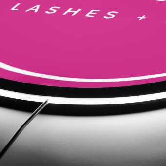 Beauty Salon Backdrop Pink Illuminated Business LED Sign | Zazzle