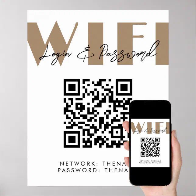 Beauty Salon Cafe Wifi Network QR Code Poster | Zazzle