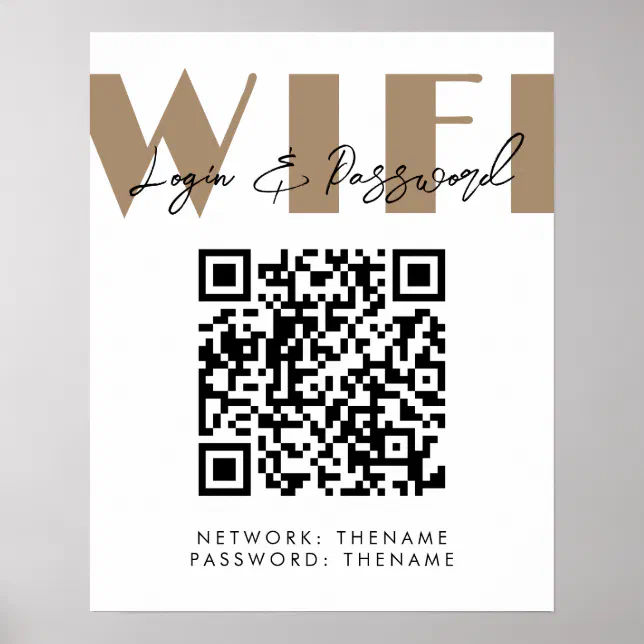 Beauty Salon Cafe Wifi Network QR Code Poster | Zazzle