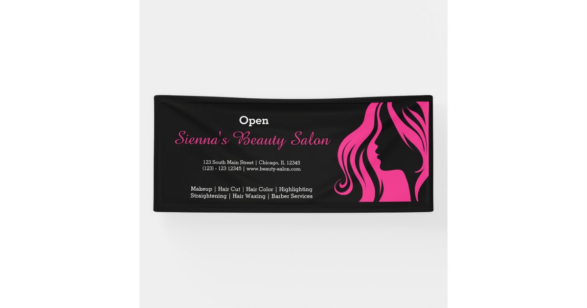 Beauty Salon (deep pink) Banner | Zazzle