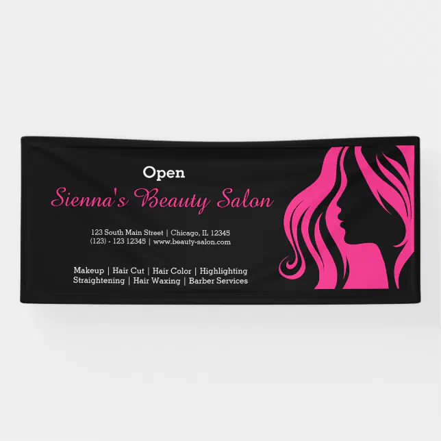 Beauty Salon (deep pink) Banner | Zazzle