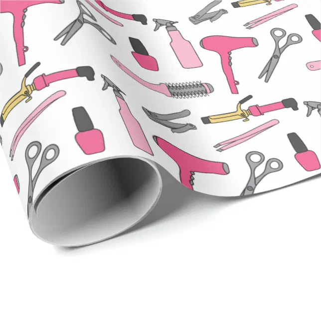 Beauty, Salon, Hair Stylist, Nail Tech Wrapping Paper | Zazzle