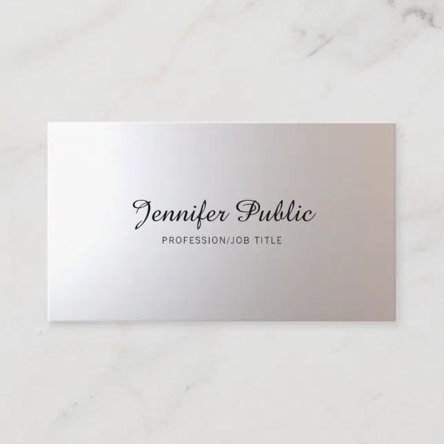 Beauty Salon Hair Stylist Script Fashionable Plain Business Card | Zazzle